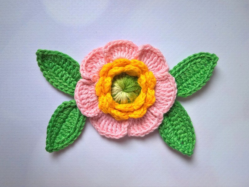 Crochet Flower Applique Pattern PDF INSTANT DOWNLOAD Crochet | Etsy