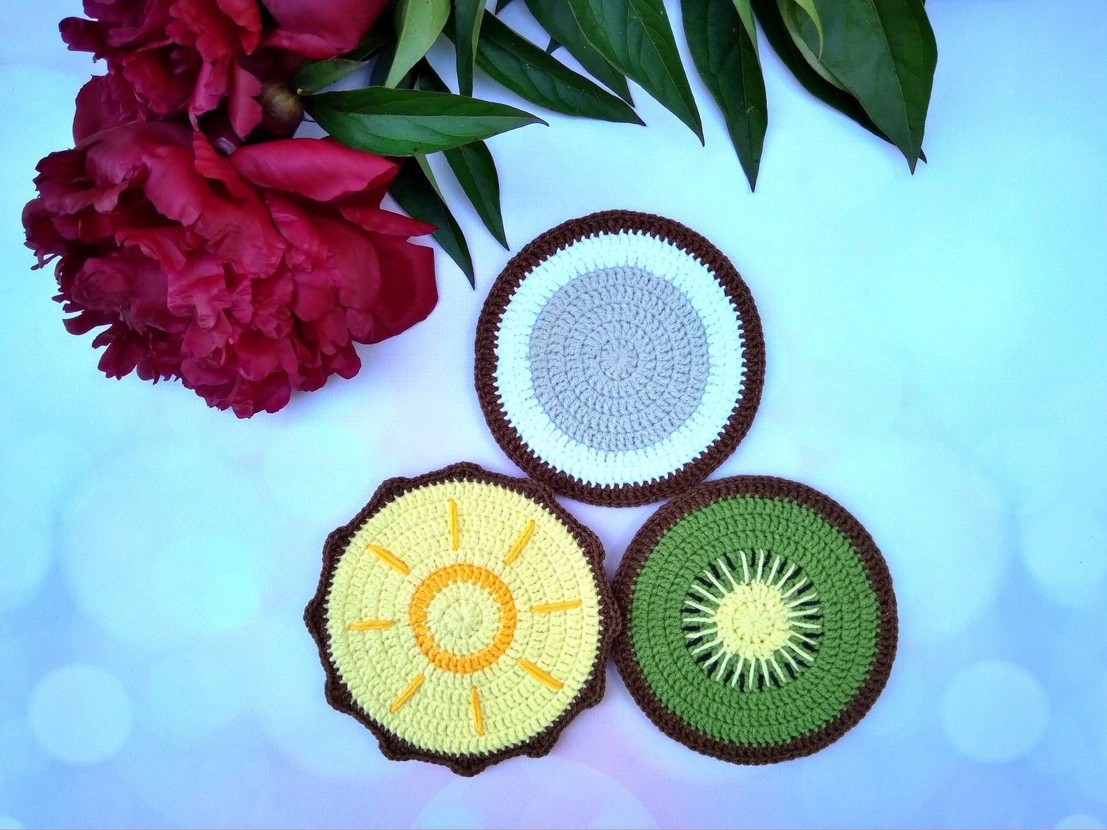 Crochet Pattern Set of 5 Coasters PDF Instant Download Mug - Etsy