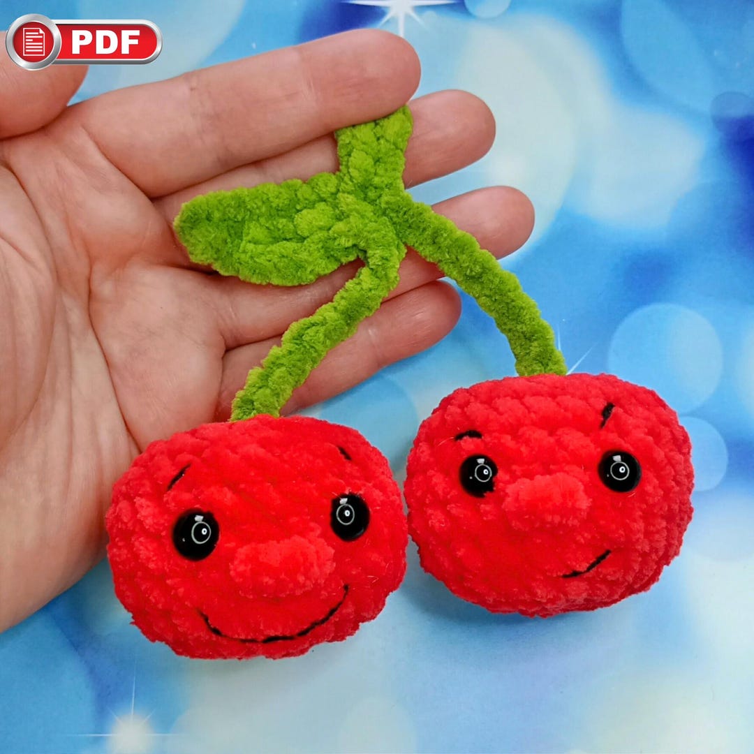 Cherries Keychain Crochet Pattern, Car Keychain, Plush Amigurumi ...