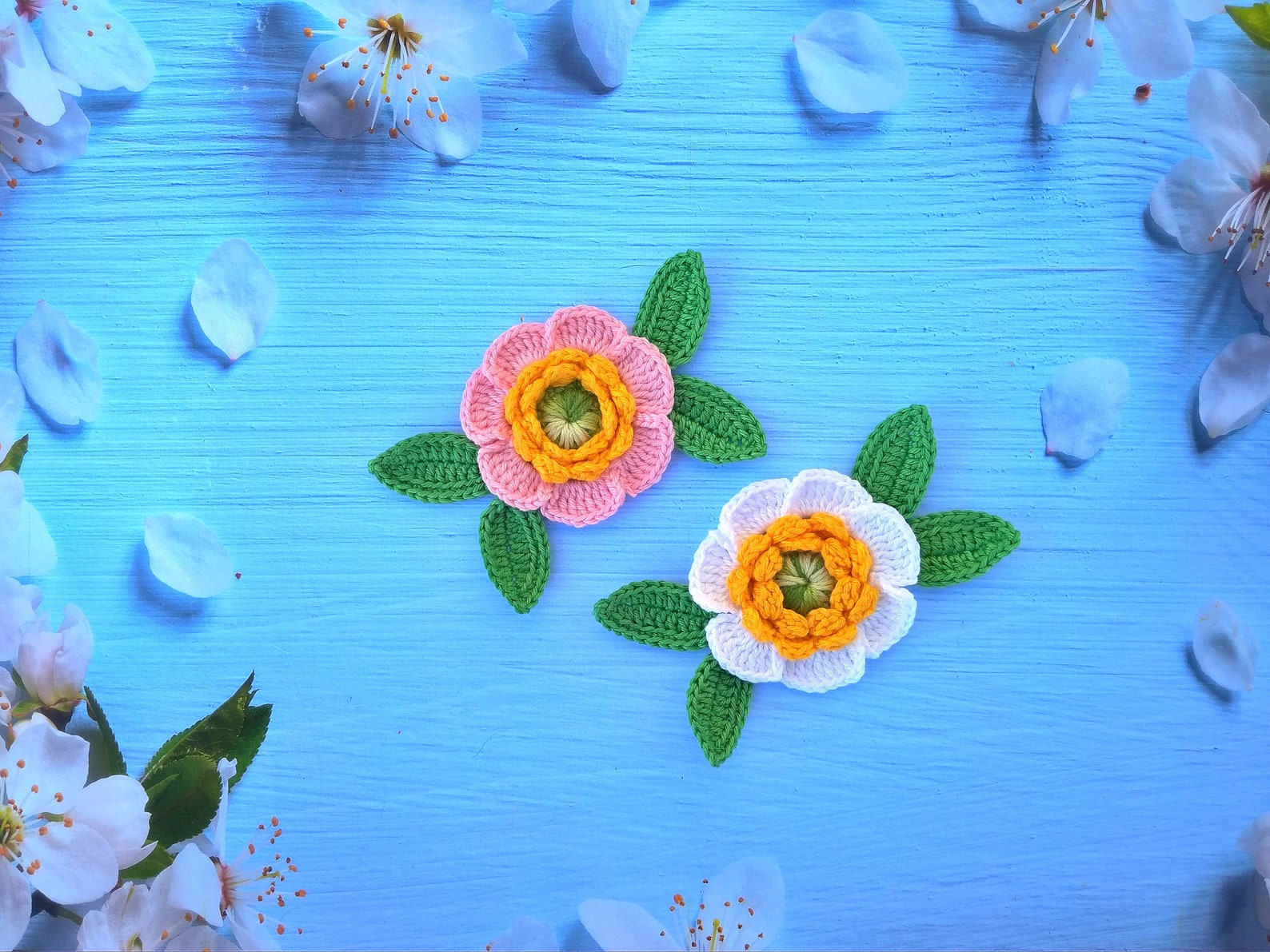 Crochet Flower Applique Pattern PDF INSTANT DOWNLOAD Crochet | Etsy