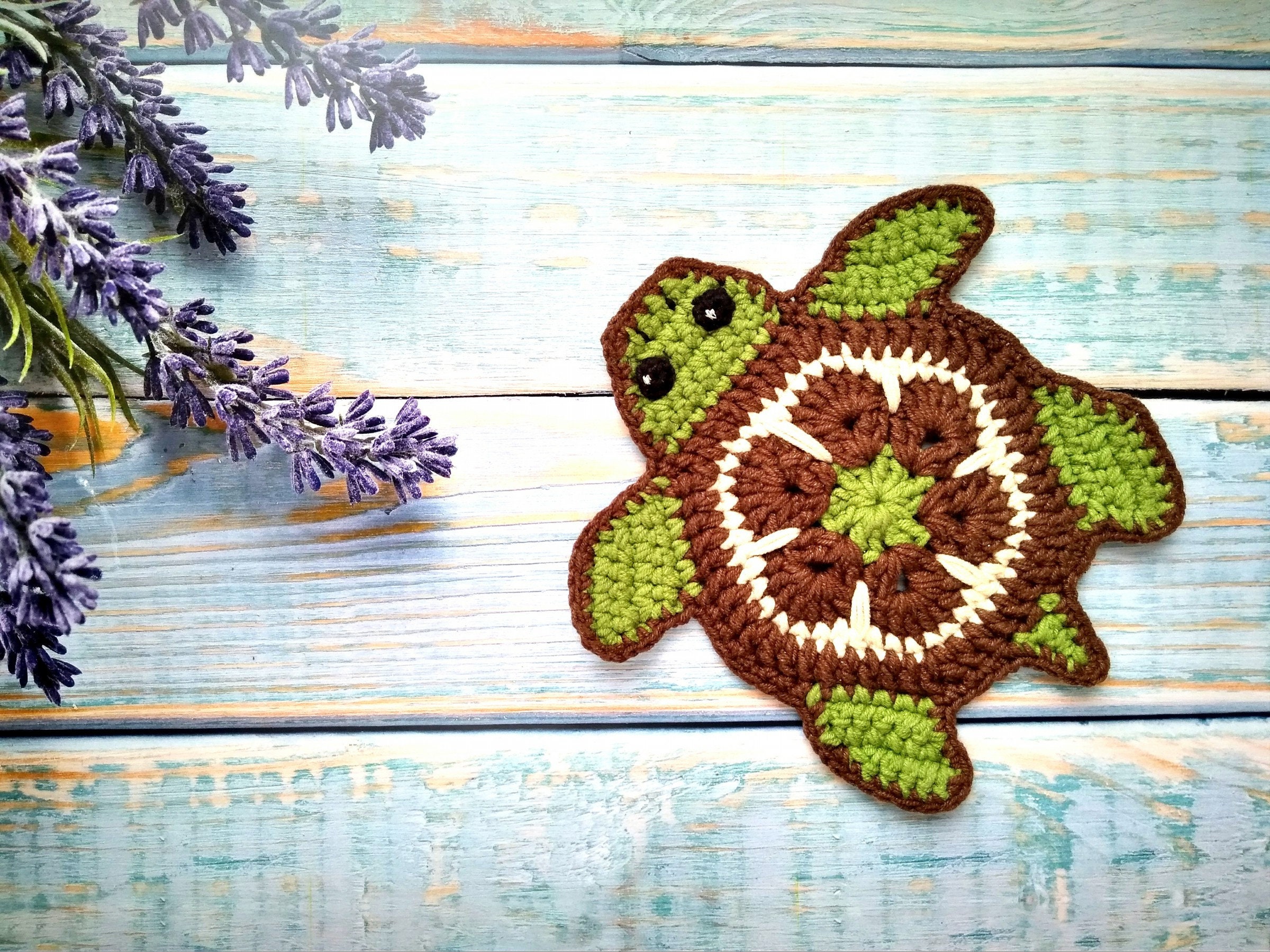 Crochet Pattern Coaster Turtle PDF INSTANT DOWNLOAD Crochet - Etsy