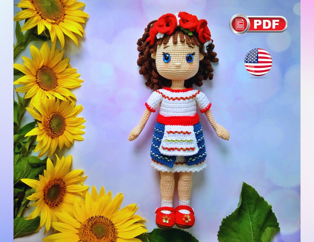 Crochet Ukrainian Amigurumi Doll Pattern, Crochet Ukrainian Traditional ...
