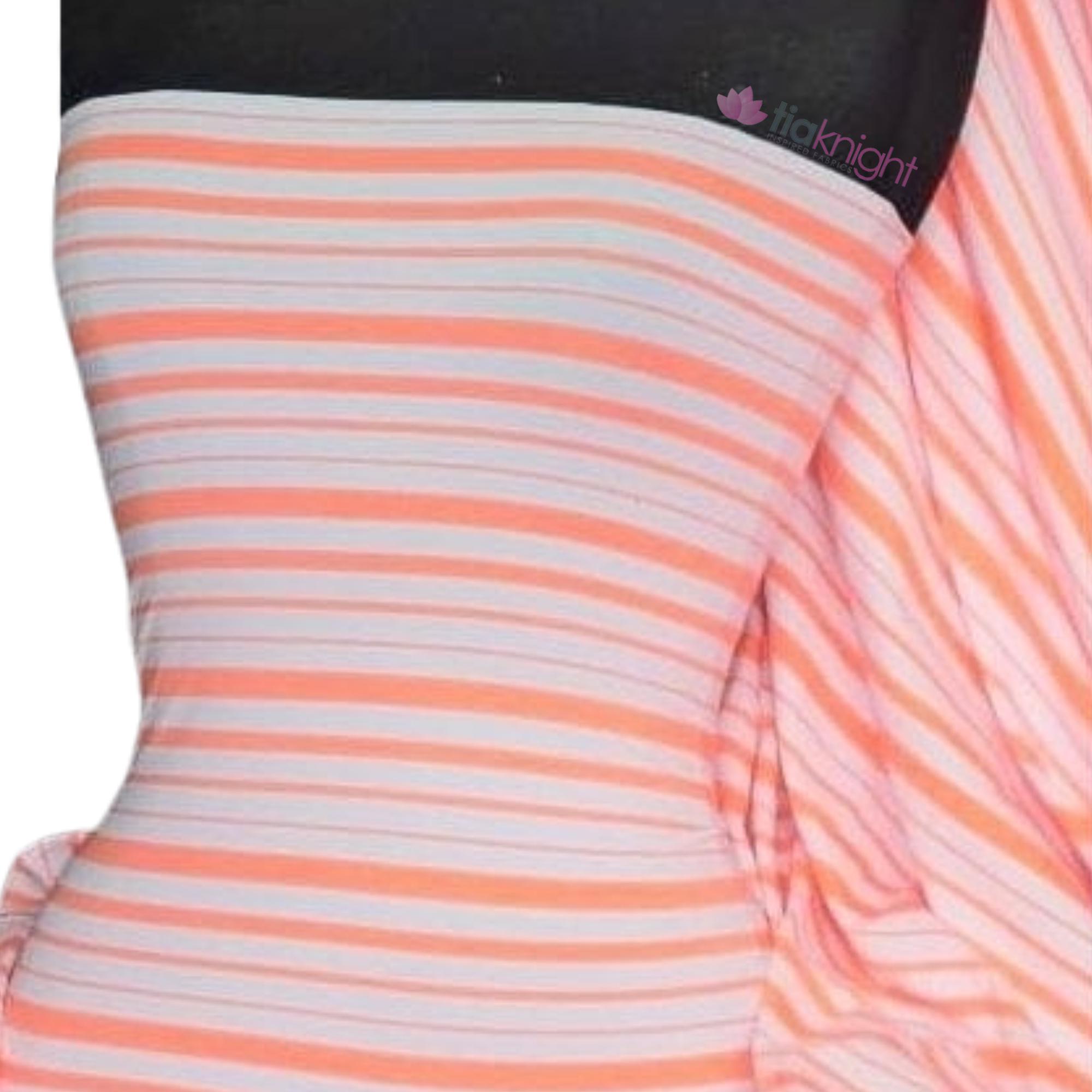 Jersey Elastane 4 Way Stretch Dressmaking Fabric- Multi Horizontal ...