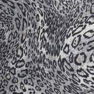 Leatherette Leopard PVC Vegan Leather Look Material- Grey/black Q1304 ...