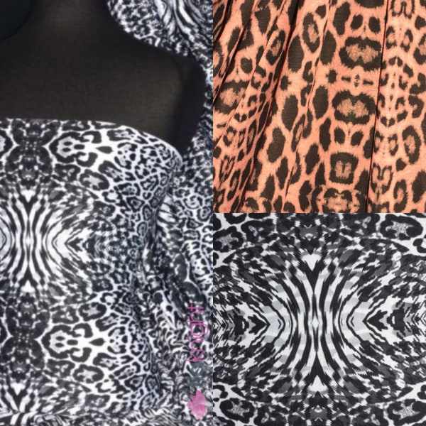 Sheer Leopard Fabric - Etsy