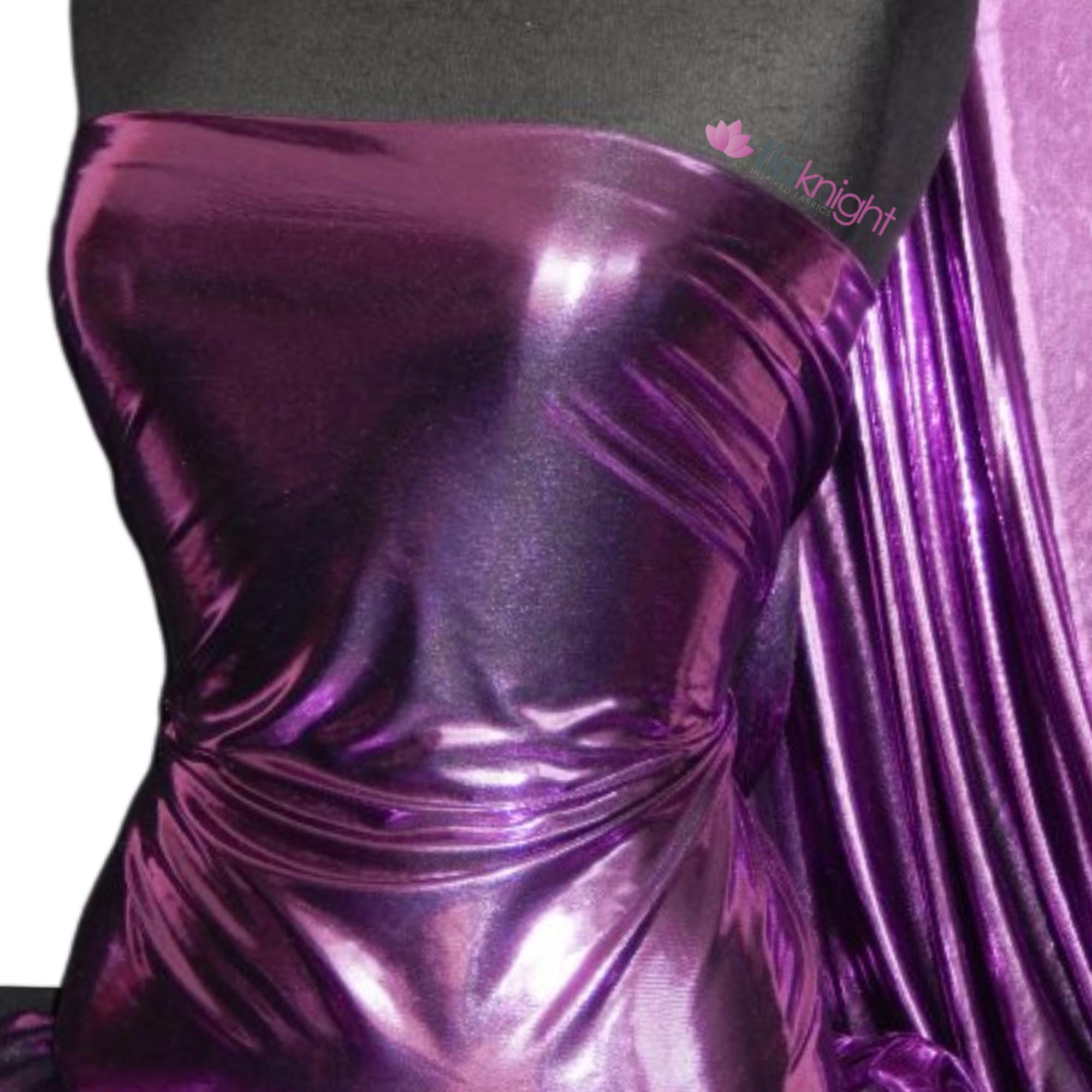 Metallic Foil Lamé Dress/dance Stretch Fabric Material- Q325 by Tia ...