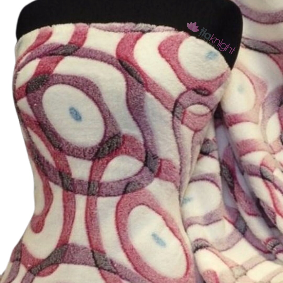Micro Fleece Ultra Soft Fluffy Fabric- Pink Abstract Q1124 PN by Tia ...
