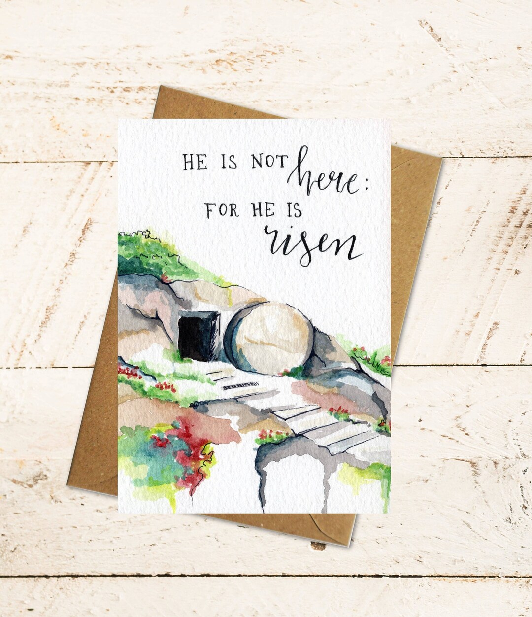 Pack of Easter Cards, Christian Easter Card, He is Risen, Single Card ...
