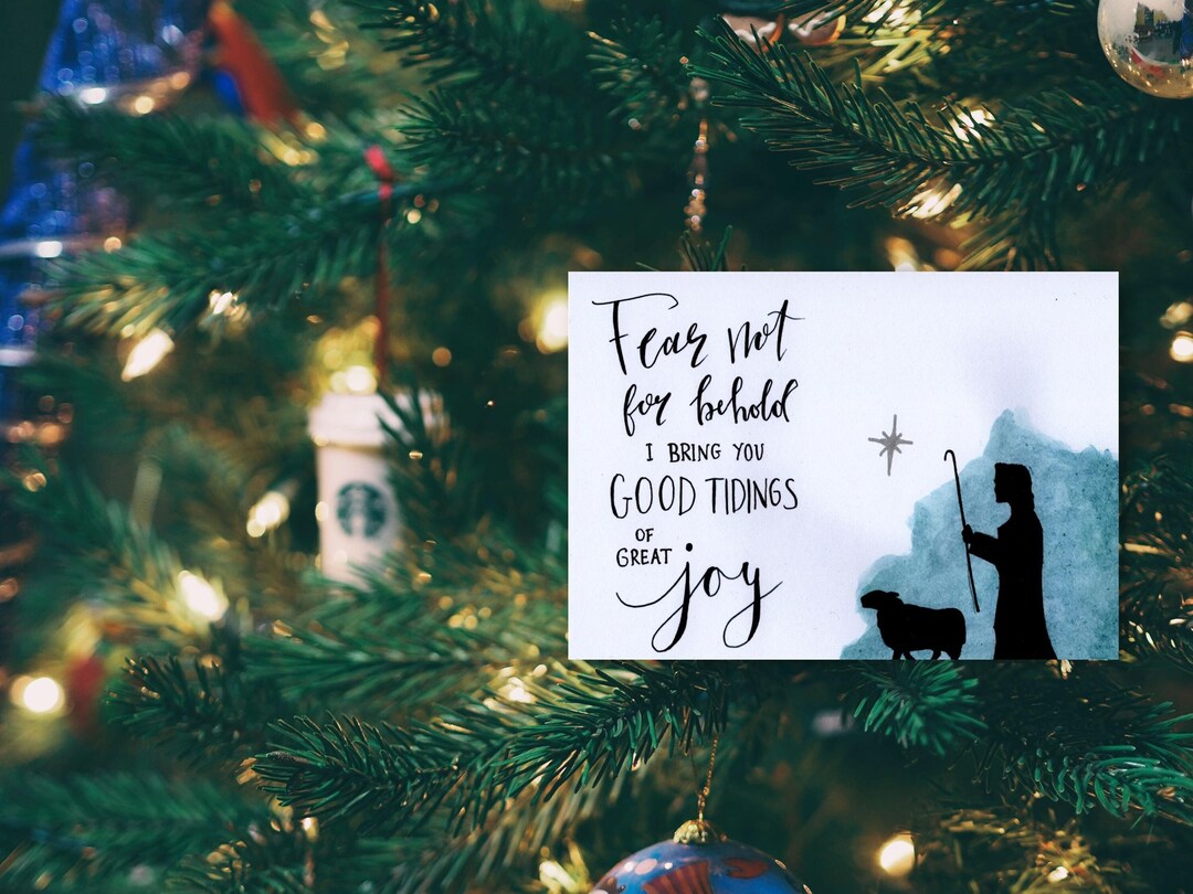 Christian Christmas Card, 'fear Not', Shepherds, Watercolour Scripture ...