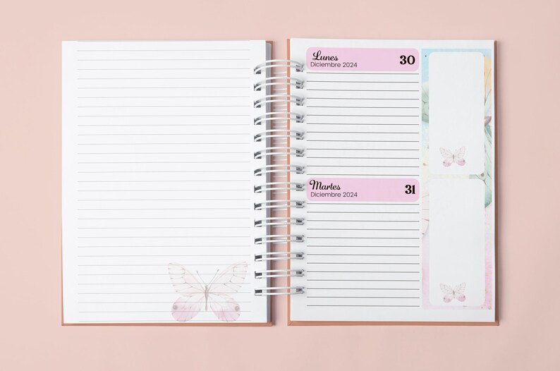 AGENDA EN Indesign TAMAÑO A5 editable / Agenda Mariposa - Etsy México