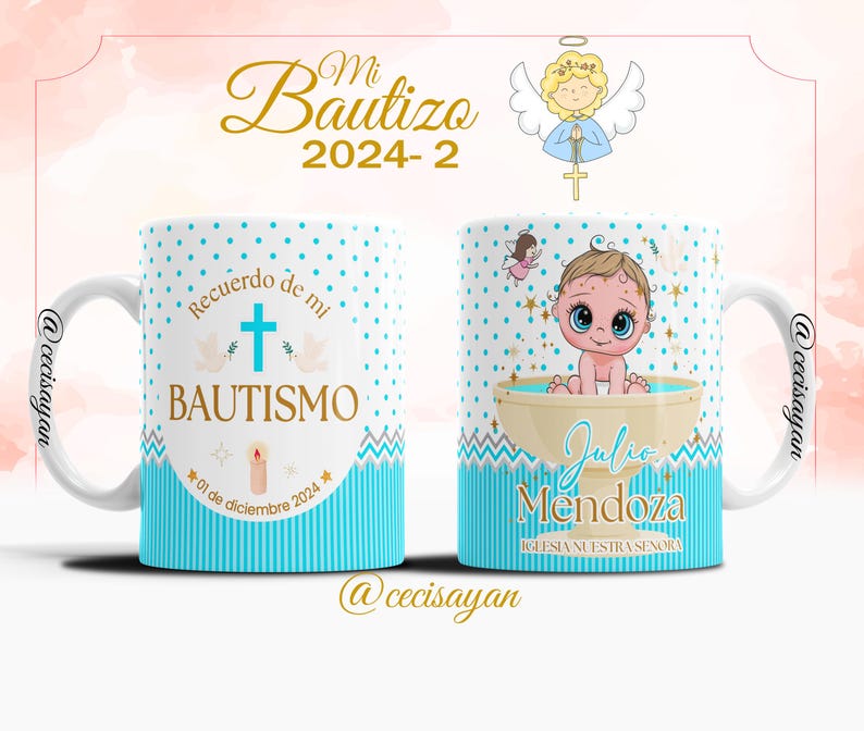 Baptism Sublimation Designs for Mugs - Sublimation Templates - Mug ...