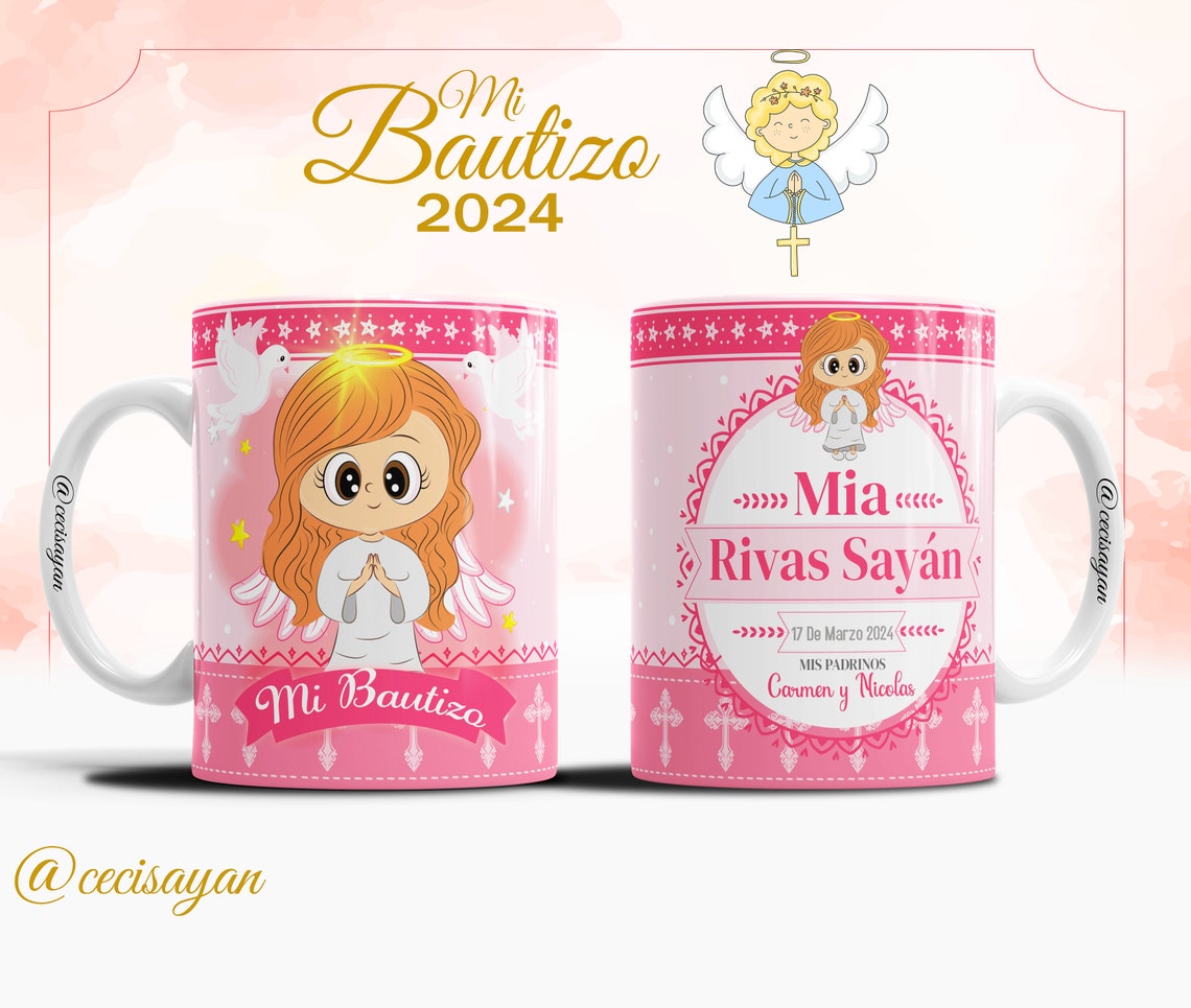 Bautizo 6 Diseño de taza de mi bautizo, diseño de sublimación para tazas de 11 oz, diseño de ...