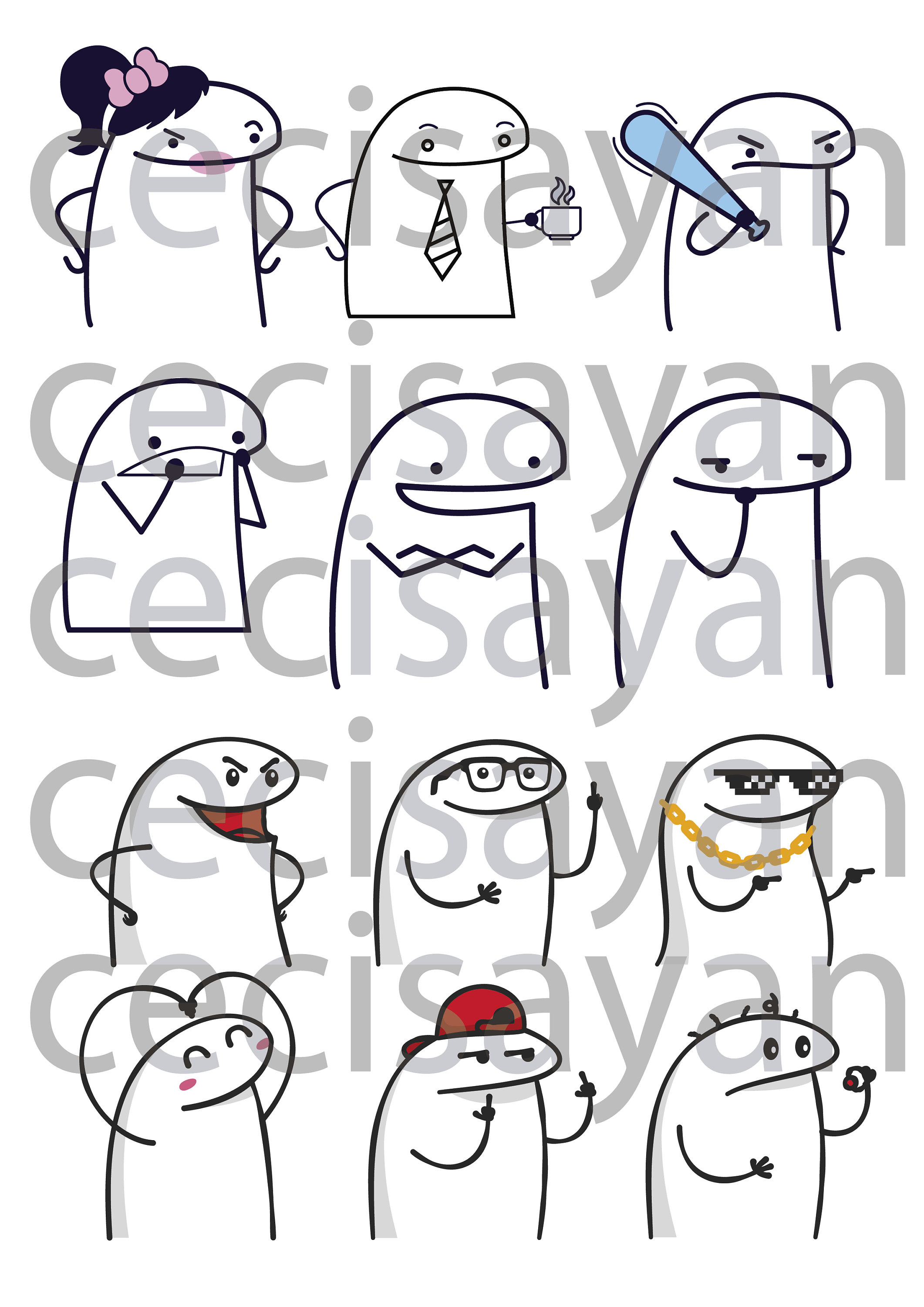 Flork San Valentín Flork Paquete Flork Alta calidad Gráfico vectorial ...