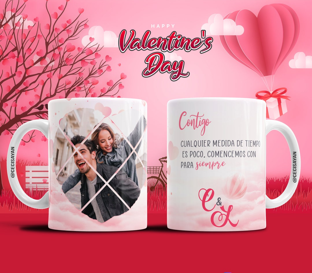 Mug Templates Valentine's Day Mug Templates Mug Design. Lovers EDITABLE ...