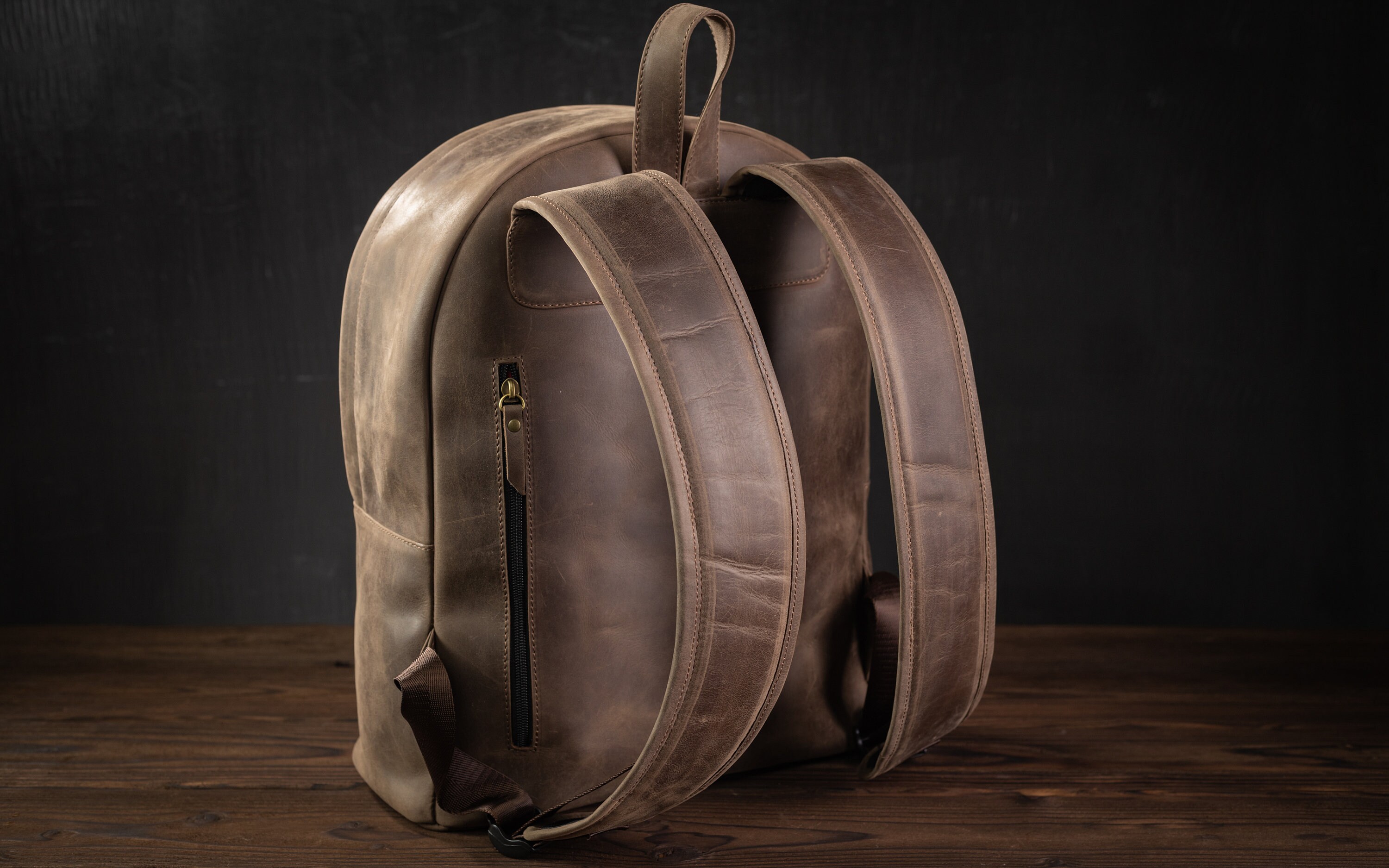 Leather Backpack, Brown Leather Backpack, Backpack for Man, City ...