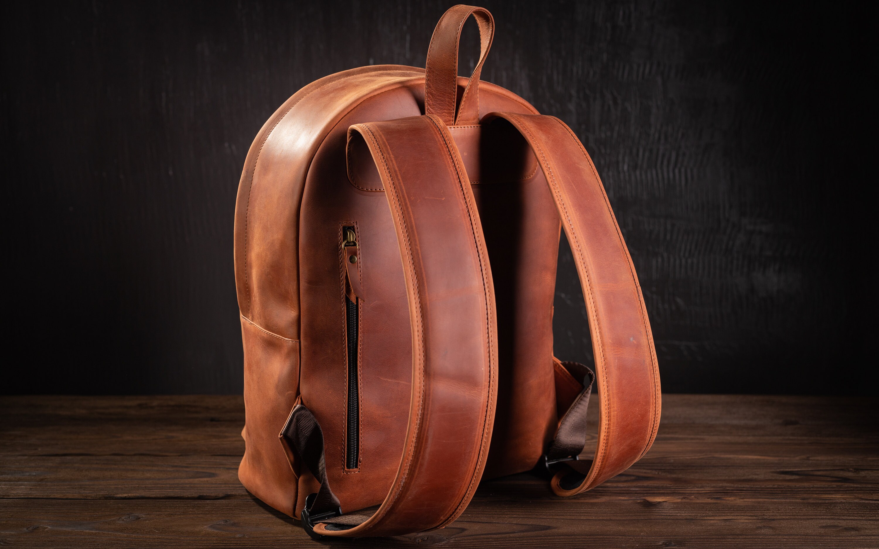 Leather Backpack, Brown Leather Backpack, Backpack for Man, City Backpack, Matte Leather, Mens ...