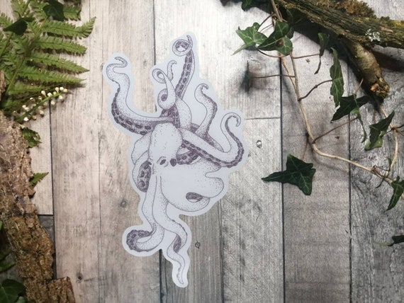 Octopus Vinyl Sticker Vinyl Stickers Octopus Stickers Sea | Etsy