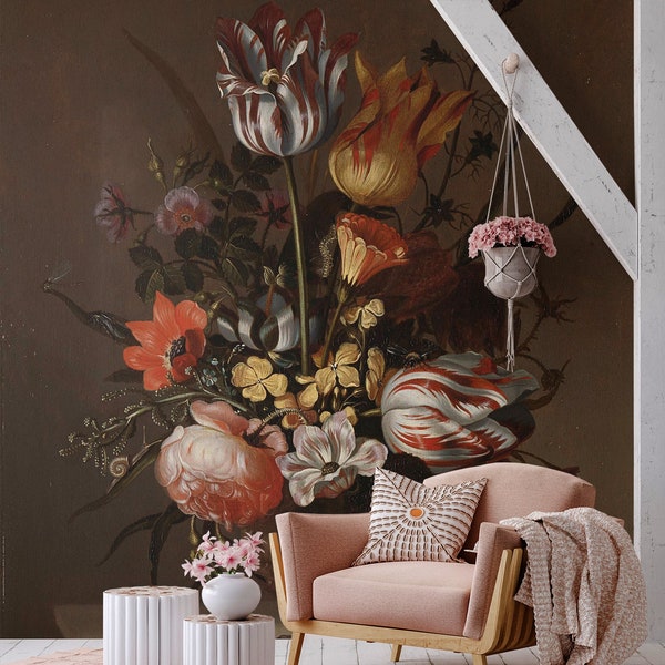 Dutch Floral Wallpaper - Etsy