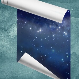 Dark Blue Cosmic Wallpaper, Space & Stars Wall Mural • Peel and Stick ...