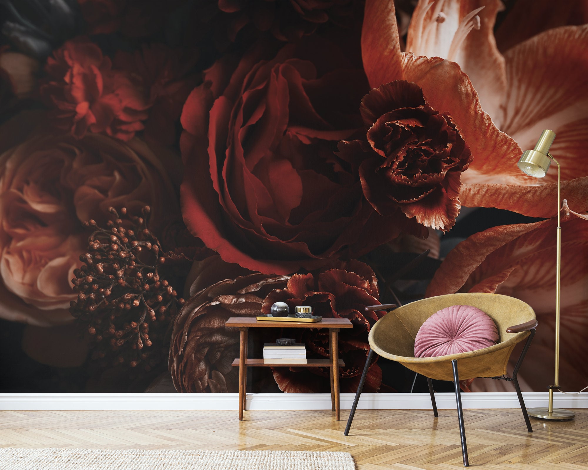 Red Floral Wallpaper