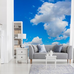 Blue Sky and Clouds Wallpaper, Skyscape Wall Mural • Peel and Stick ...