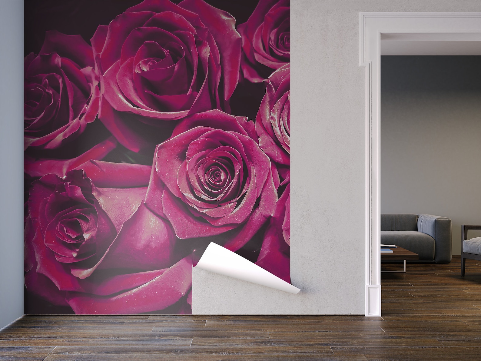 Beautiful Magenta Pink Roses Photo Wallpaper Self Adhesive - Etsy