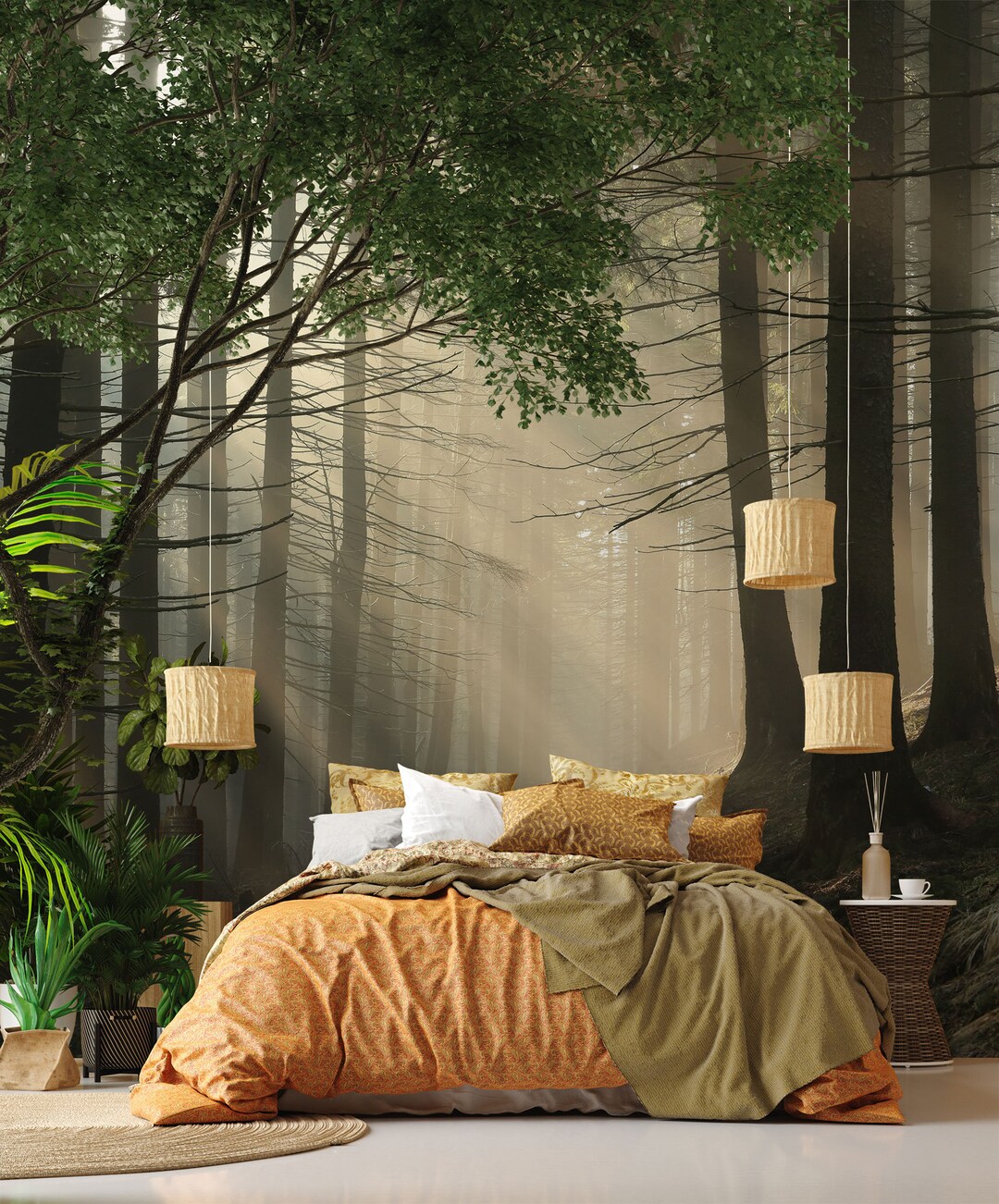 Forest and Crepuscular Rays Wallpaper, Sunbeam and Trees | Self ...