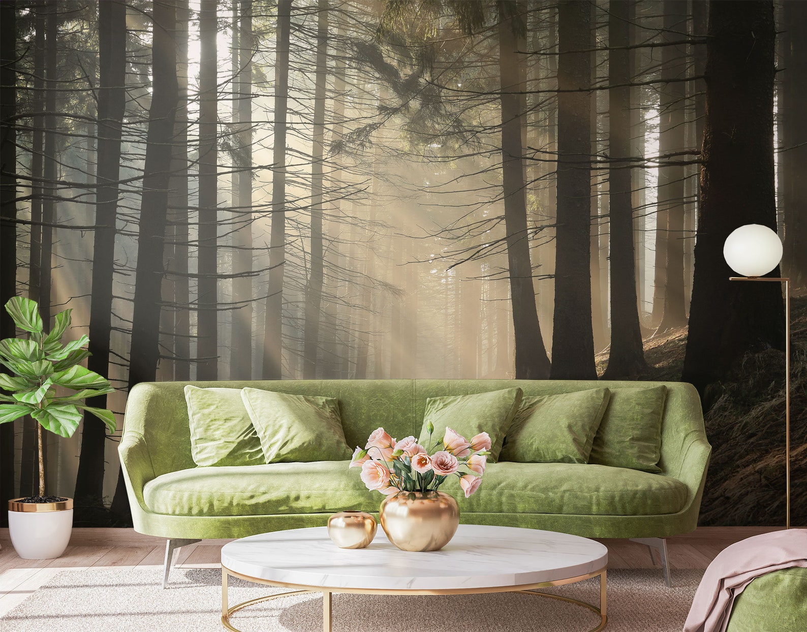 Forest and Crepuscular Rays Wallpaper, Sunbeam and Trees | Self ...