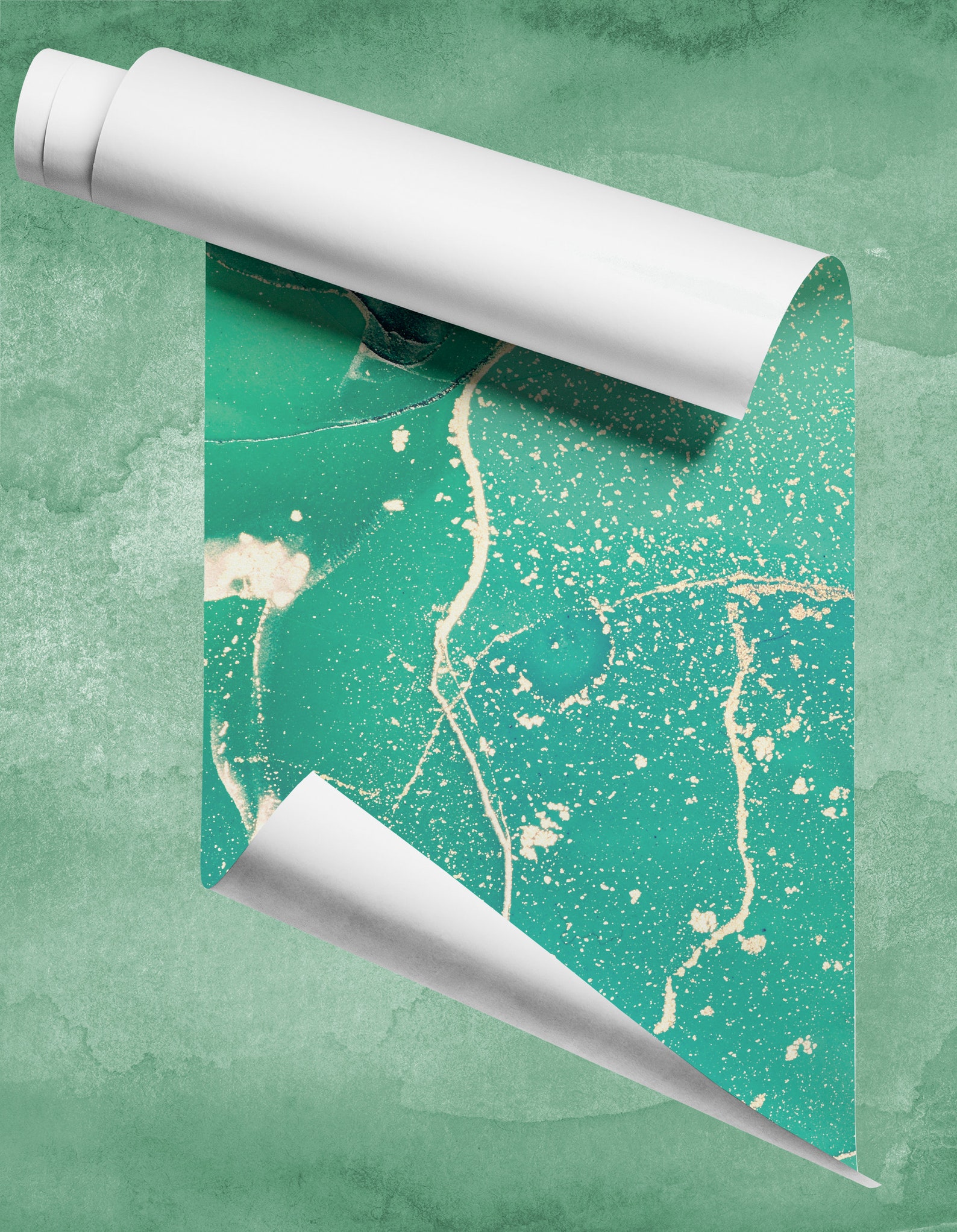 Emerald Green Marble Wallpaper (no Metallic Effects) | Self Adhesive ...