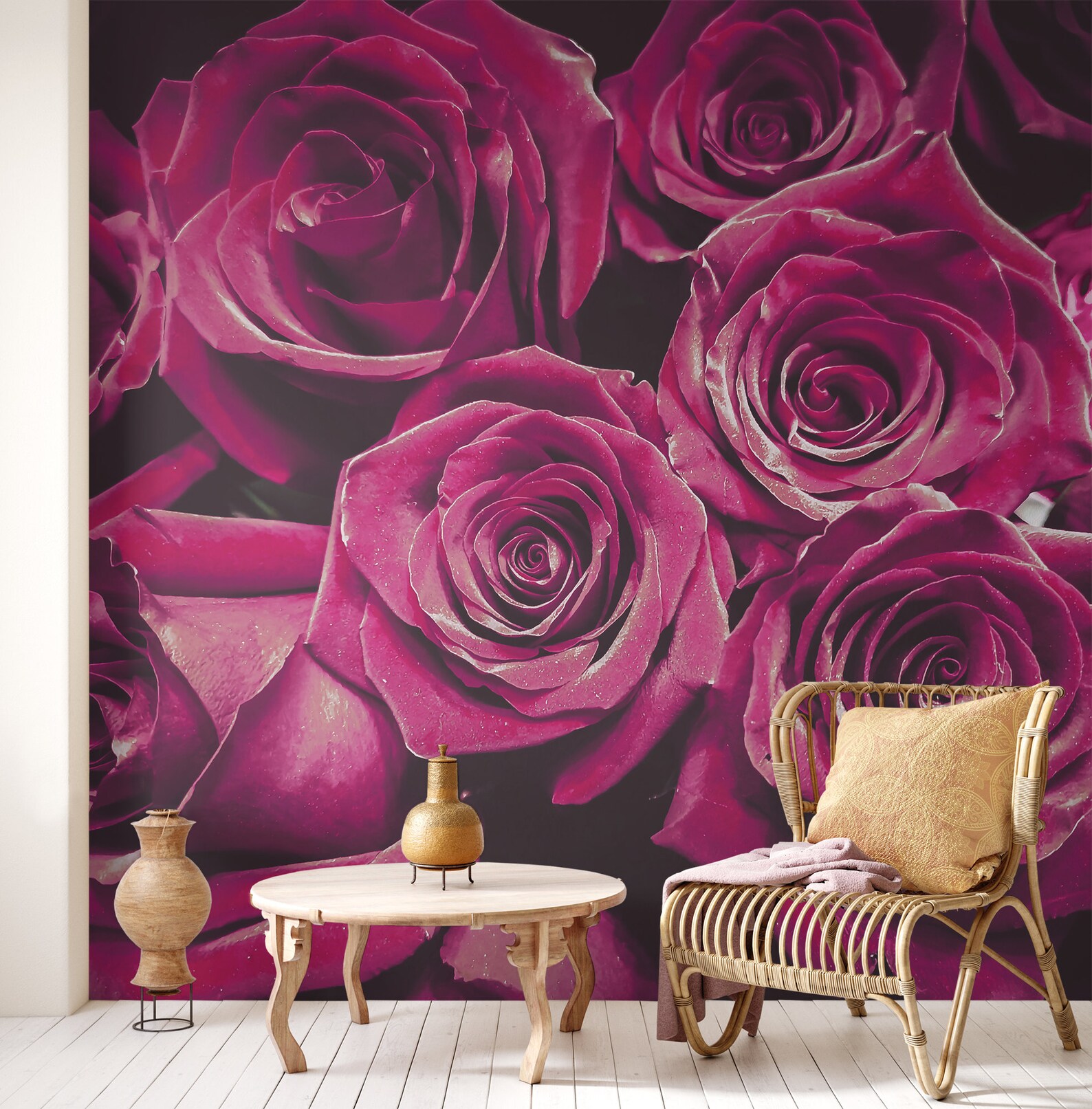Beautiful Magenta Pink Roses Photo Wallpaper Self Adhesive - Etsy