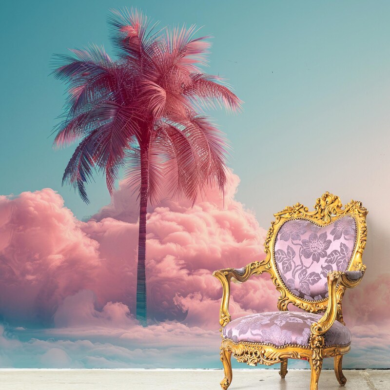 Pink Palm Trees - Etsy