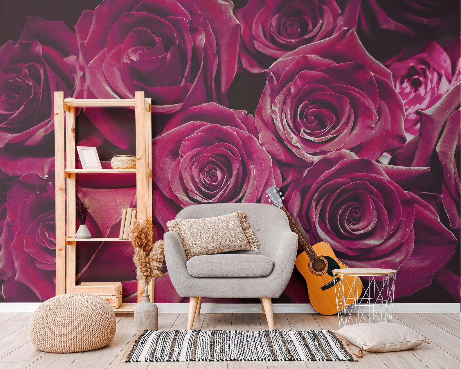 Beautiful Magenta Pink Roses Photo Wallpaper Self Adhesive - Etsy