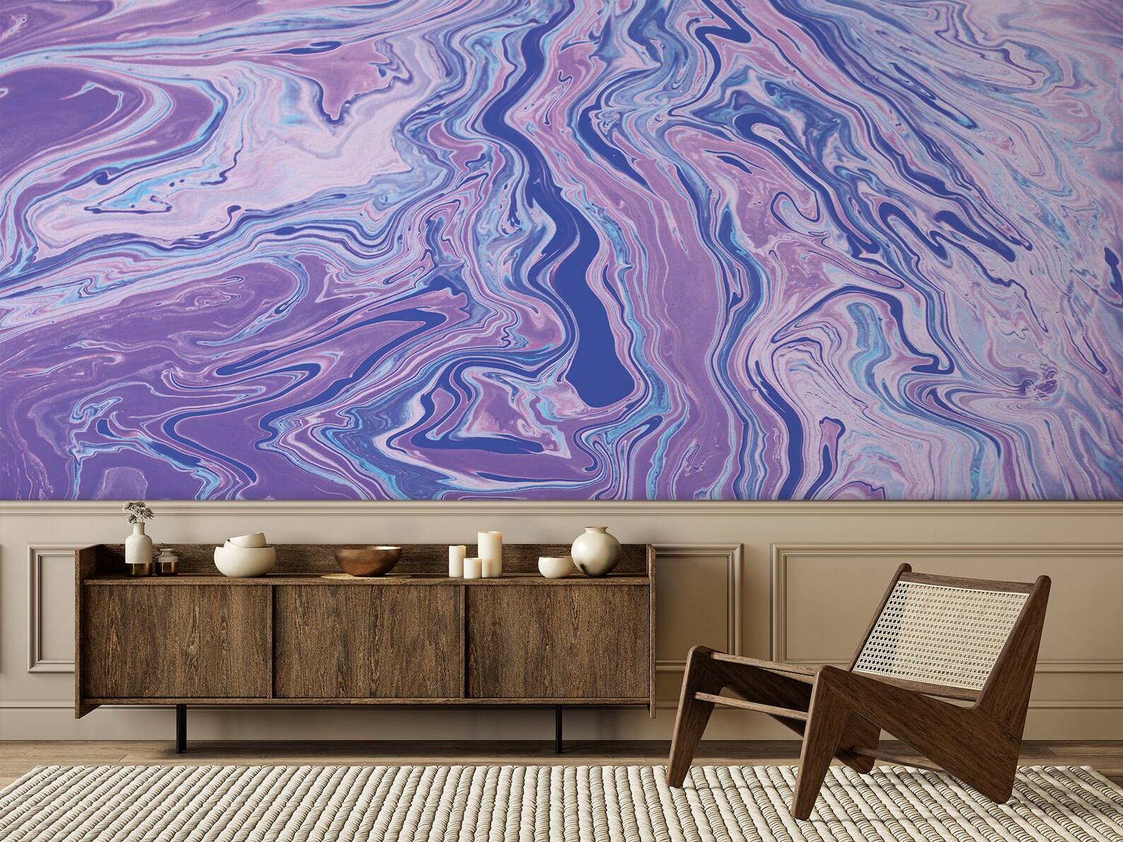 Violet Acrylic Paint Abstract Art Wallpaper Self Adhesive - Etsy