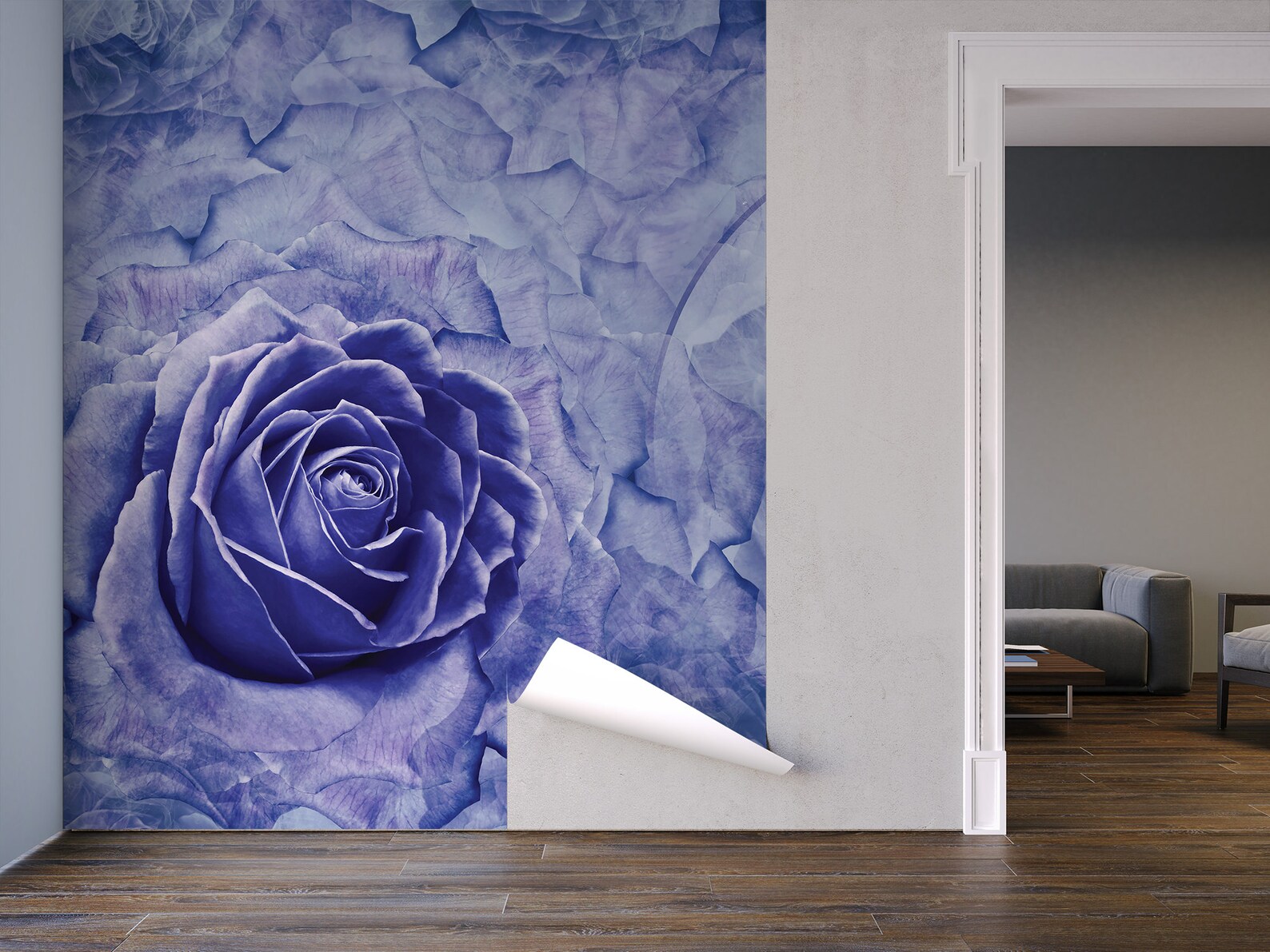 Blue Rose Abstract Photo Wallpaper Self Adhesive Peel & | Etsy