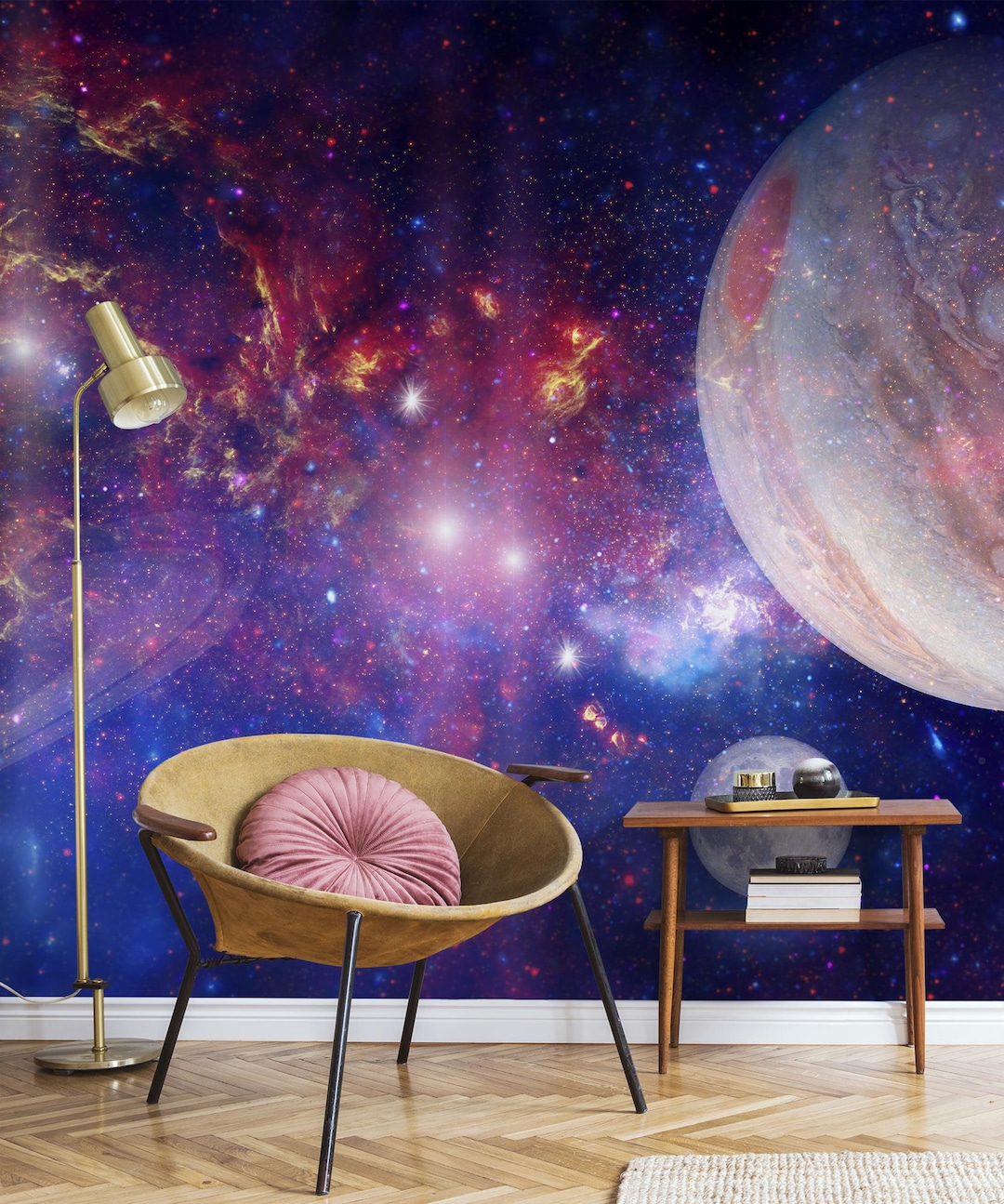 Space Wallpaper, Cosmic Galaxy Wall Mural, Planet Wallpaper • Peel and ...