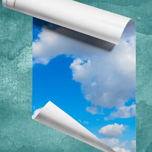 Blue Sky and Clouds Wallpaper, Skyscape Wall Mural • Peel and Stick ...
