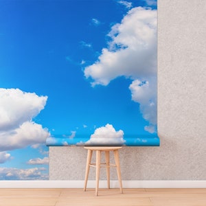 Blue Sky and Clouds Wallpaper, Skyscape Wall Mural • Peel and Stick ...