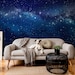 Dark Blue Cosmic Wallpaper, Space & Stars Wall Mural • Peel and Stick ...