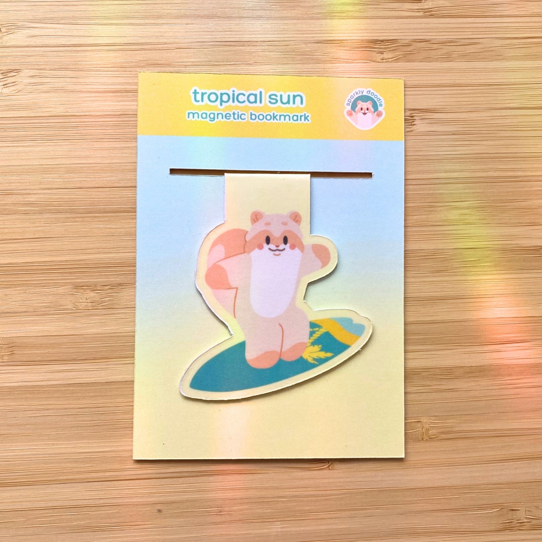 Magnetic Bookmark Cute Kawaii Summer Ocean Beach Sun Pool Seashells Ice ...