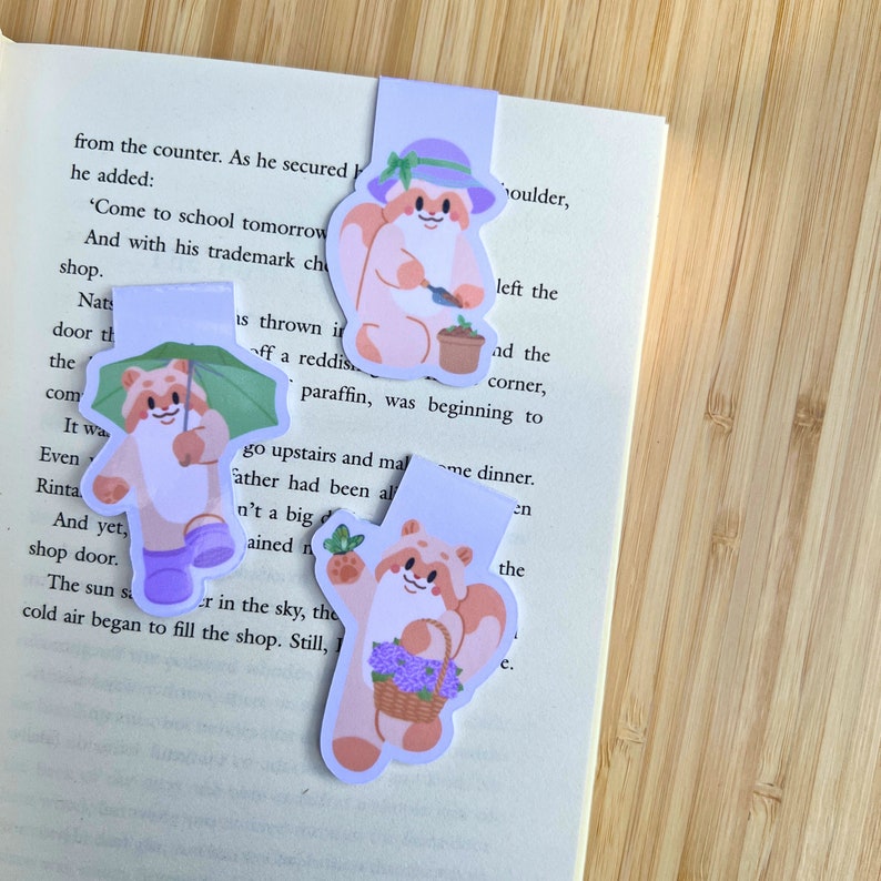 Magnetic Bookmark Cute Kawaii Flower Garden Pastel Spring Butterfly ...