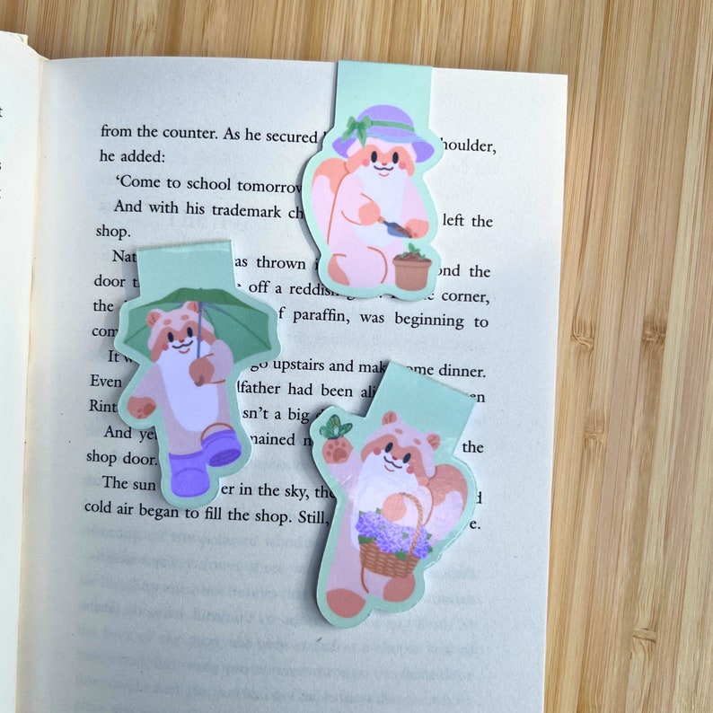 Magnetic Bookmark Cute Kawaii Flower Garden Pastel Spring Butterfly ...