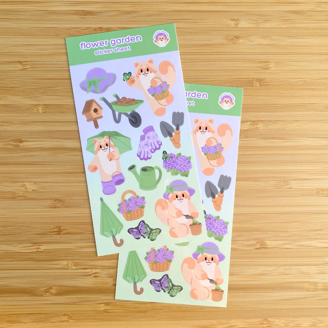 Pastel Sticker Sheet Cute Kawaii Flower Garden Spring Butterfly ...