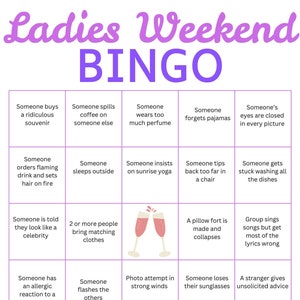Fun Crazy Ladies Girls Weekend Trip Adventure Bingo - Etsy
