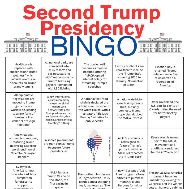 Trump Bingo Card - Etsy