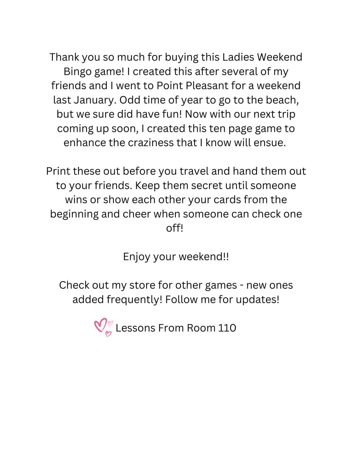 Fun Crazy Ladies Girls Weekend Trip Adventure Bingo - Etsy