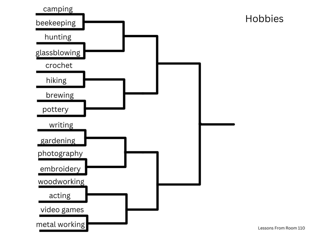 Pop Culture Debate Bracket Games Family School Fun Music Shows Songs ...