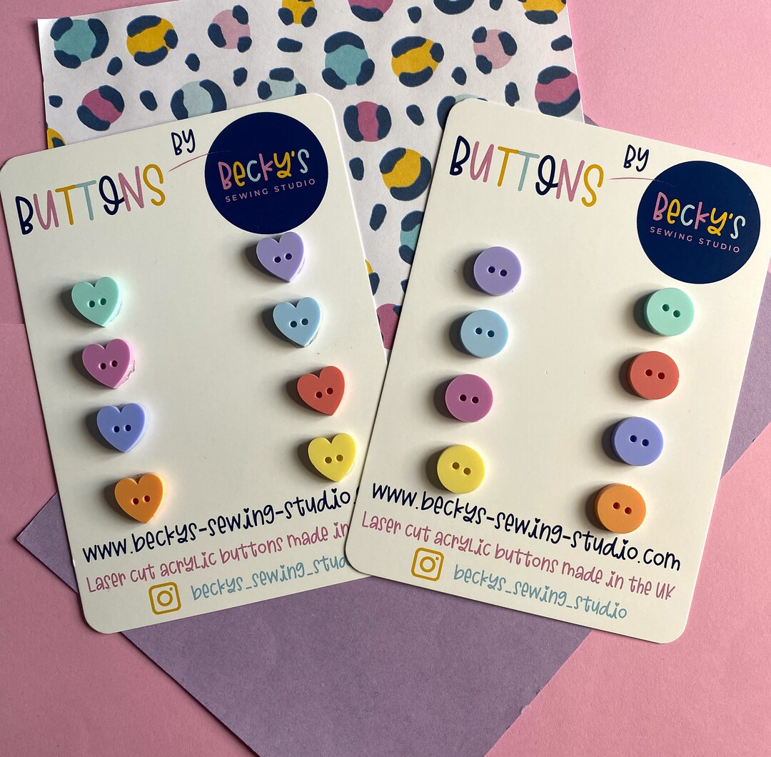 Sweet Pastels 15mm Rainbow Buttons Acrylic Buttons, Dress Making ...