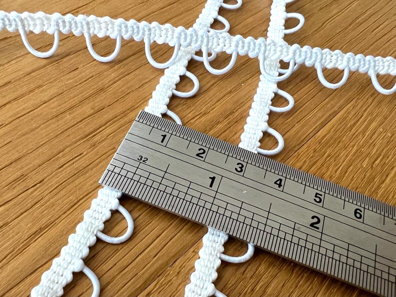 13 Yr Ivory Bridal Button Loops Trim - Elastic Wedding Gown Fasteners ...