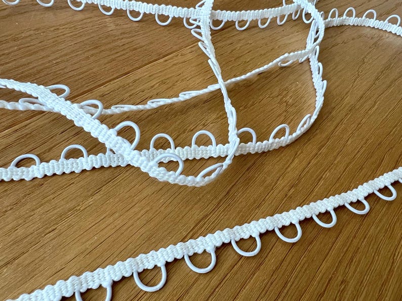 27 Yards Ivory Bridal Button Loops Trim - Elastic Wedding Gown ...