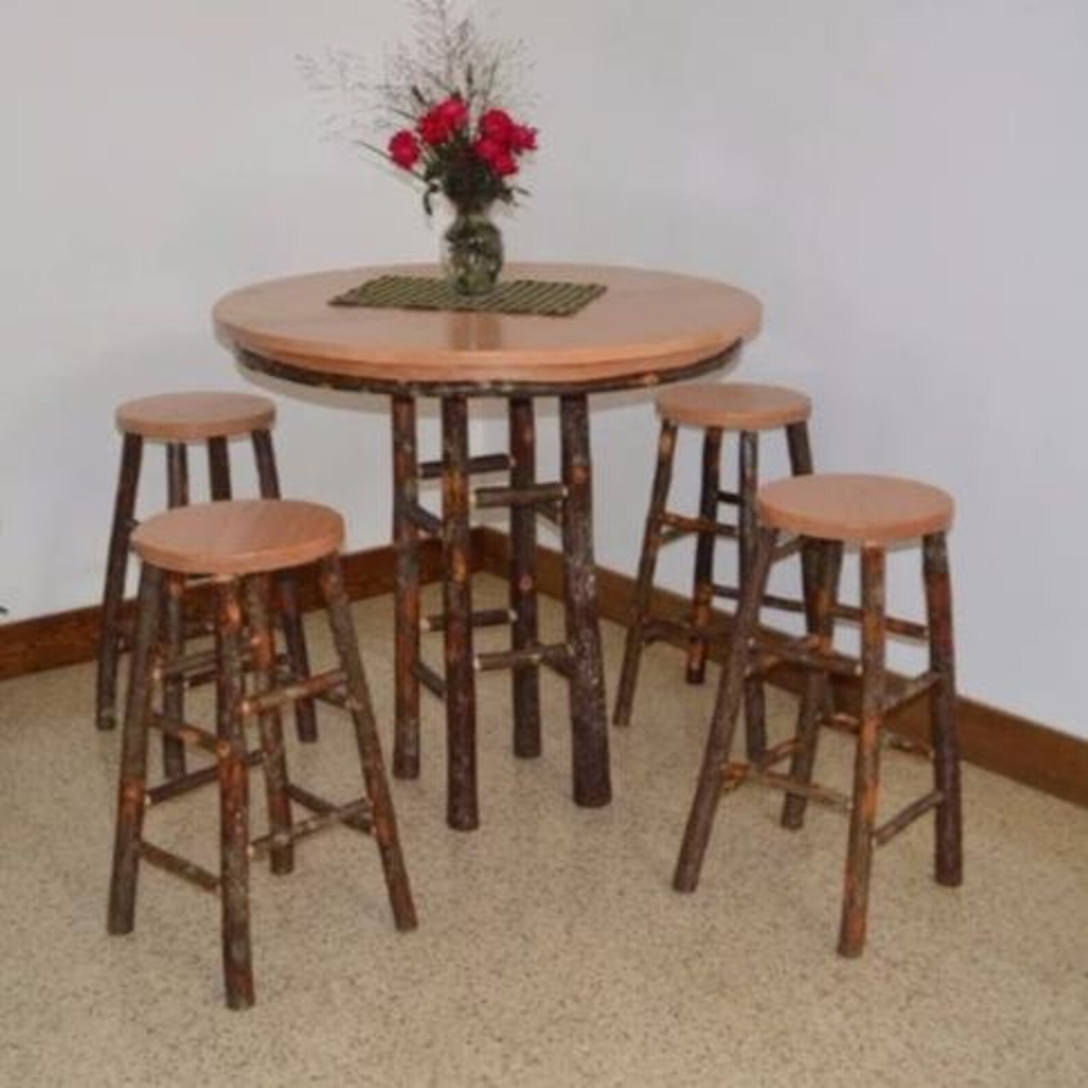 A&L Furniture Co. Amish-made Hickory 5-piece Bar Table Sets - Etsy
